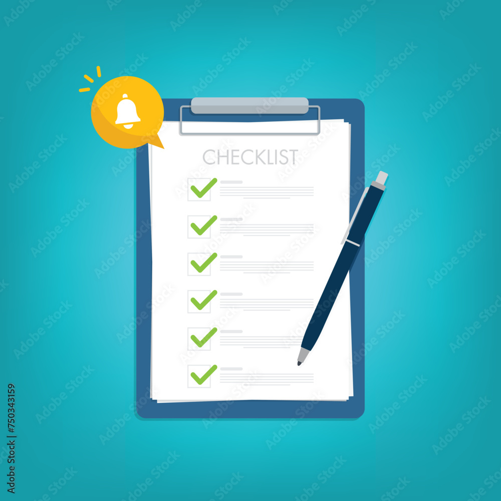 Checklist. Check list document, paper check list and to do list with ...