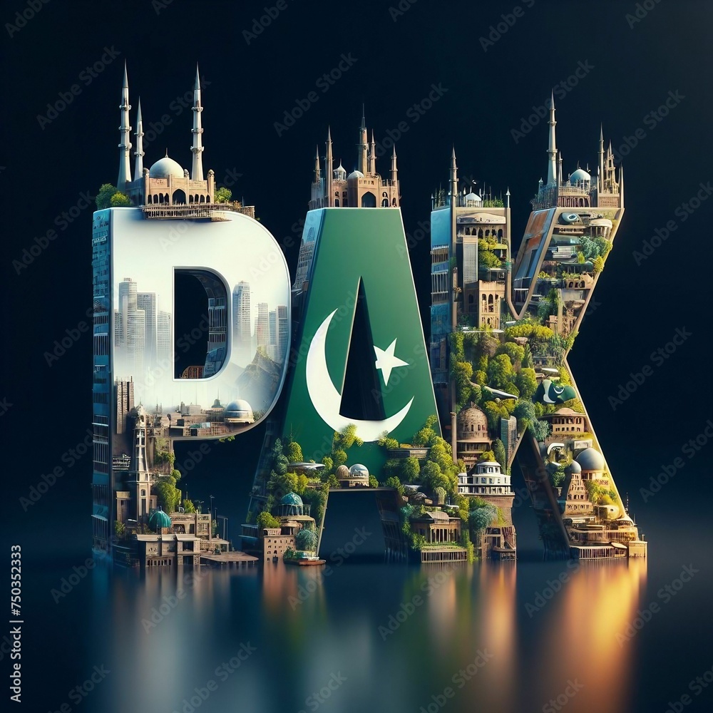Proudly Pakistani: Logo with PK letters, iconic Pakistani landmarks ...