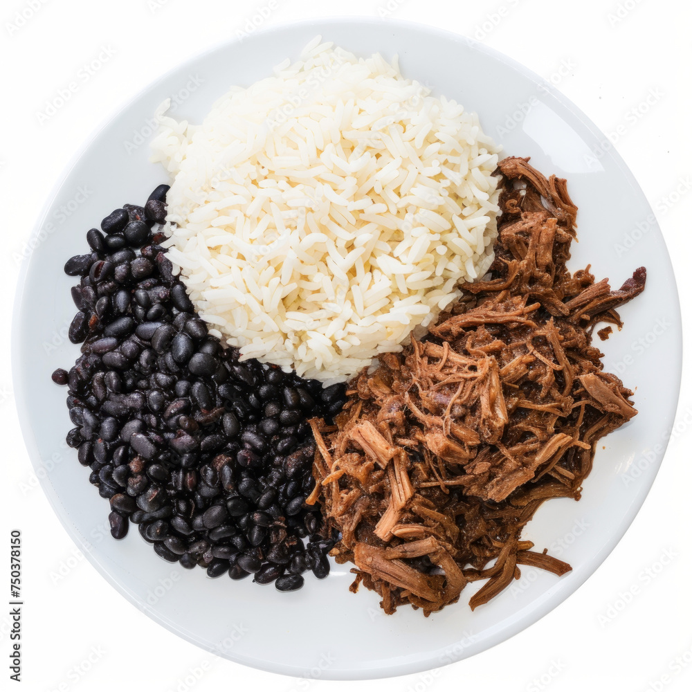 Venezuelan Pabellón Criollo, rich colors of black beans, rice, and ...