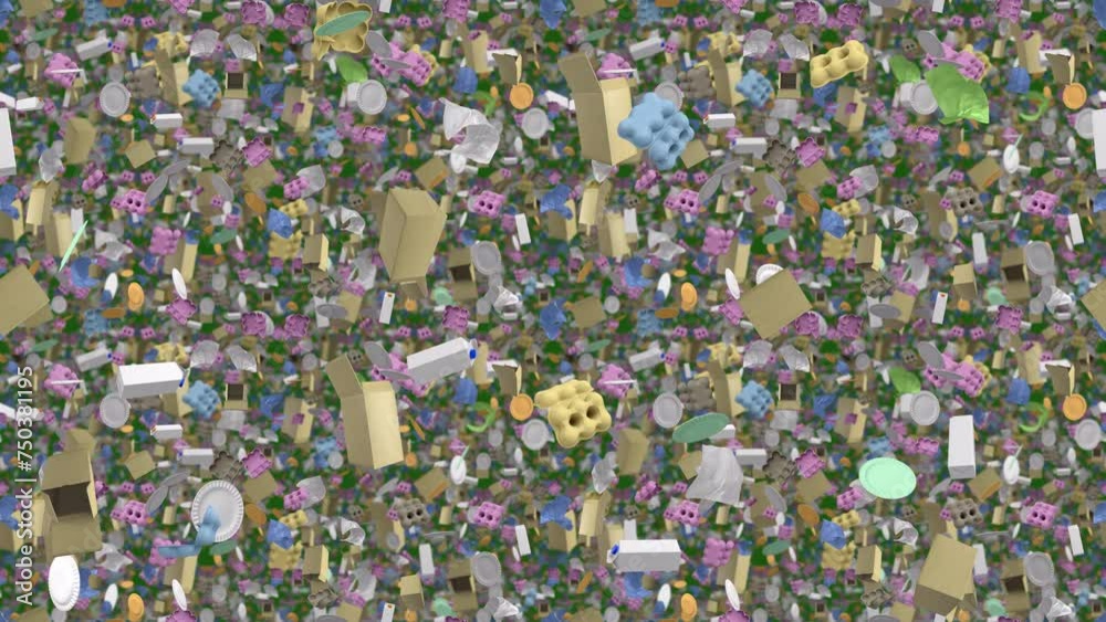 Landfill Recycle paper background loop tile falling. This wallpaper is ...