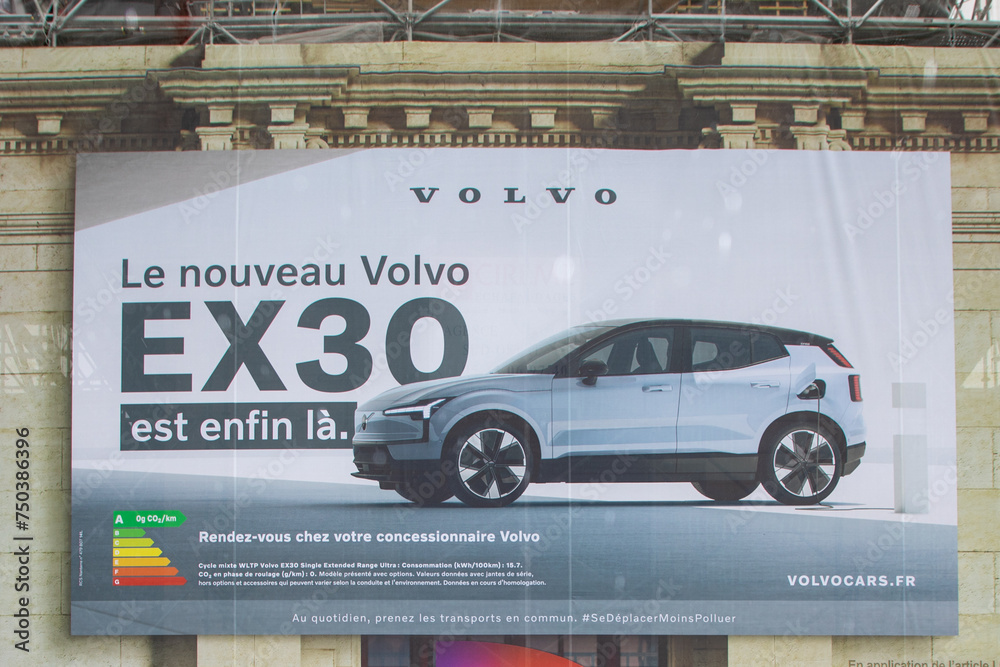 volvo ex30 car electric vehicle suv recharge text sign and brand logo ...