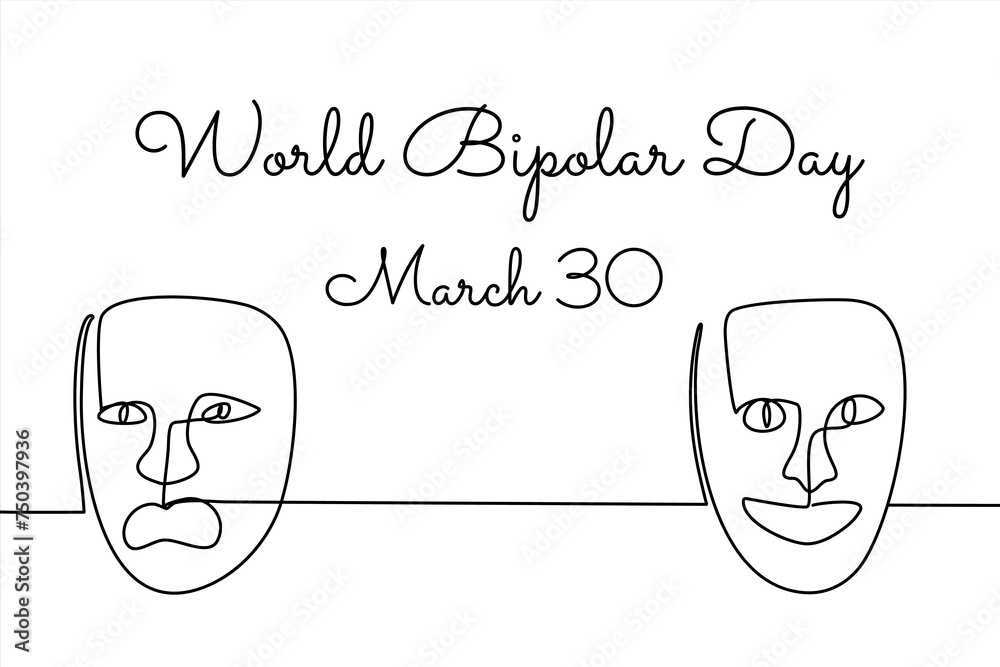 line art of World Bipolar Day good for World Bipolar Day celebrate ...
