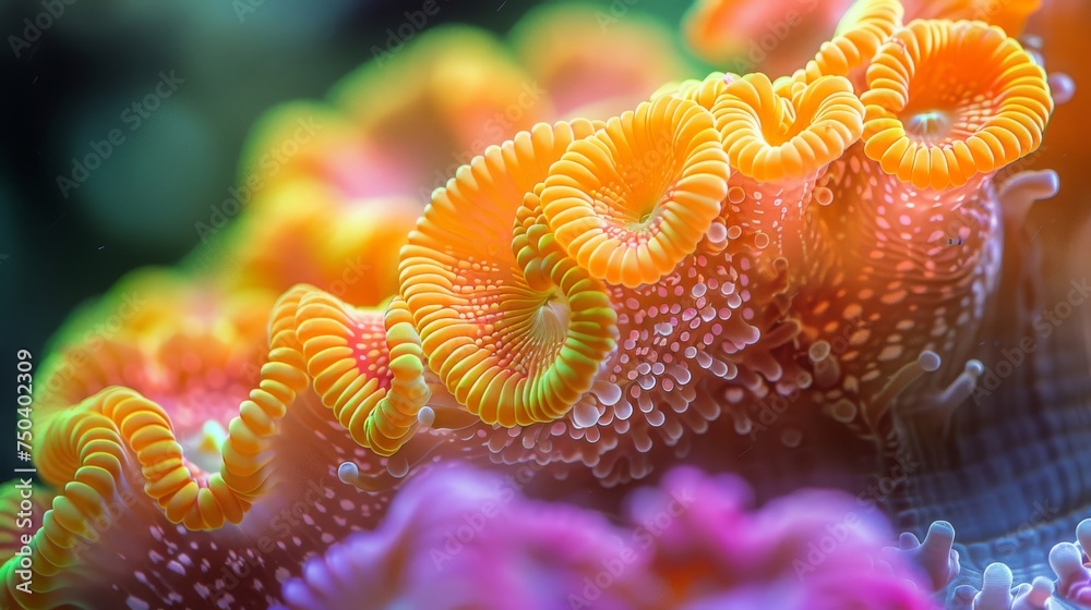 Colors, patterns, and textures of corals can be seen in close-up detail ...