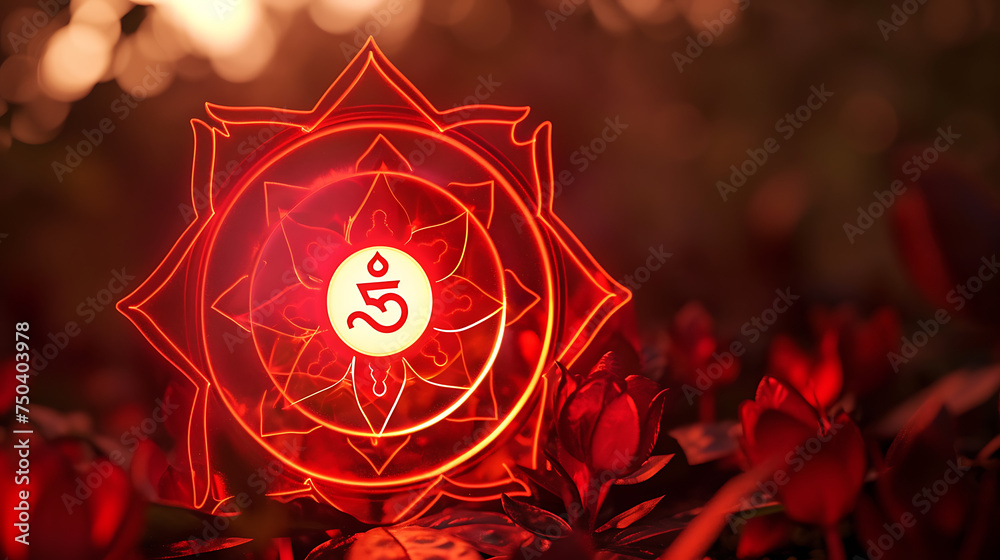 Transparent Mandala Red Muladhara, root chakra symbol pattern ...