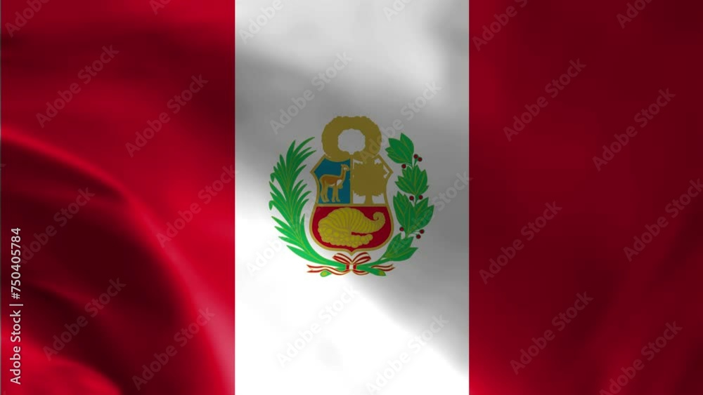 Peru flag waving animation, perfect looping, 4K video background ...