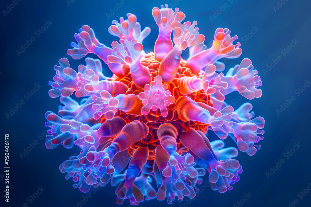 Zdjęcie Stock: Highly detailed structure of a virus capsid, showcasing ...