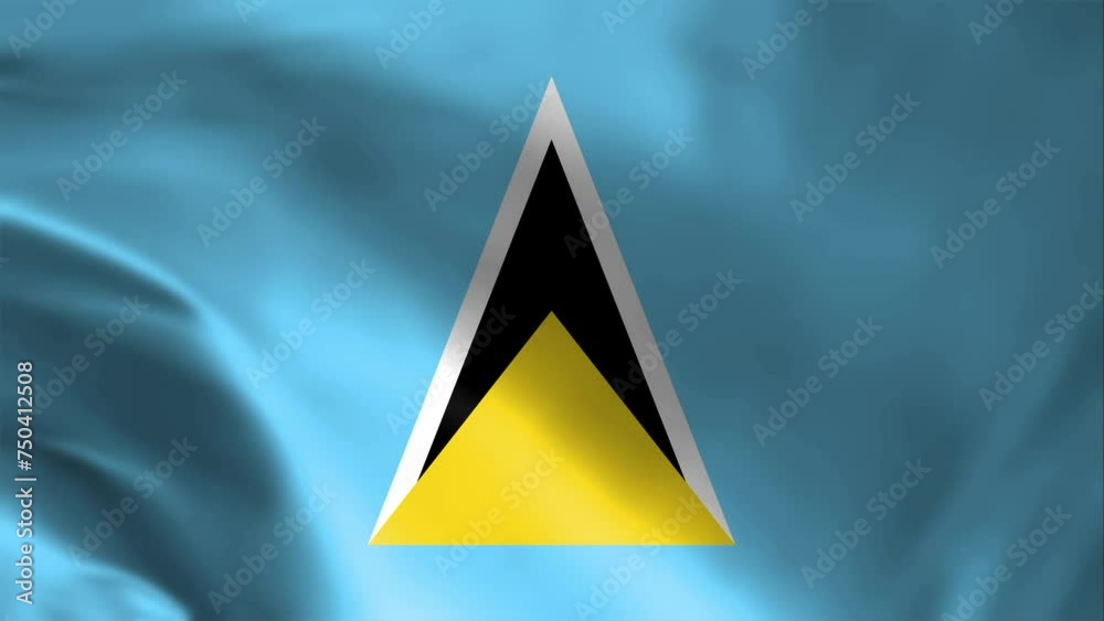 Saint Lucia flag is waving 3D animation. Saint Lucia flag waving in the ...
