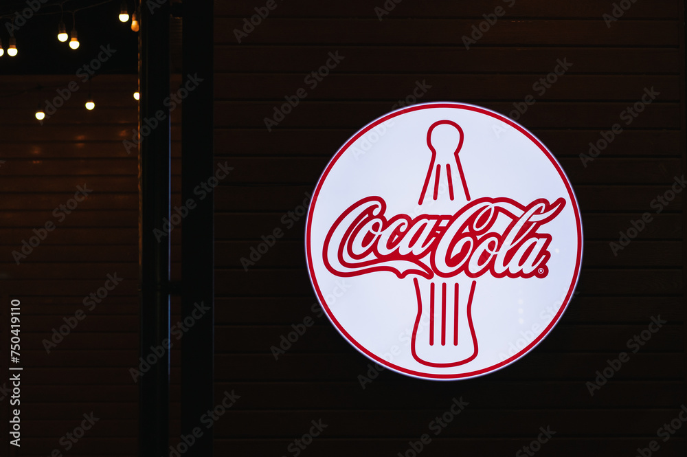 Foto de SHYMKENT, KAZAKHSTAN - January 4, 2024 - Coca-Cola advertising ...