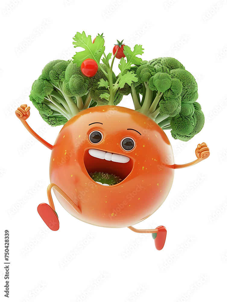 Cartoon character of a smiling vegetable on a transparent background ...