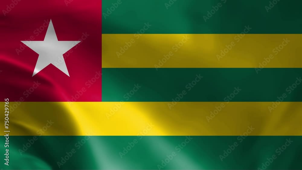 Togo flag waving animation, perfect looping, 4K video background ...