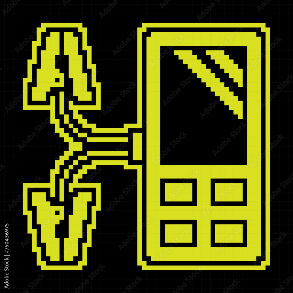 Pixel silhouette icon. Digital multimeter, device for measuring current ... Pixel silhouette icon. Digital multimeter, device for measuring current ...