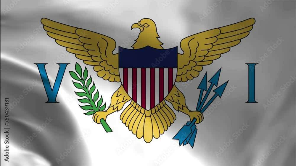 united States Virgin Islands flag waving animation. United States ...