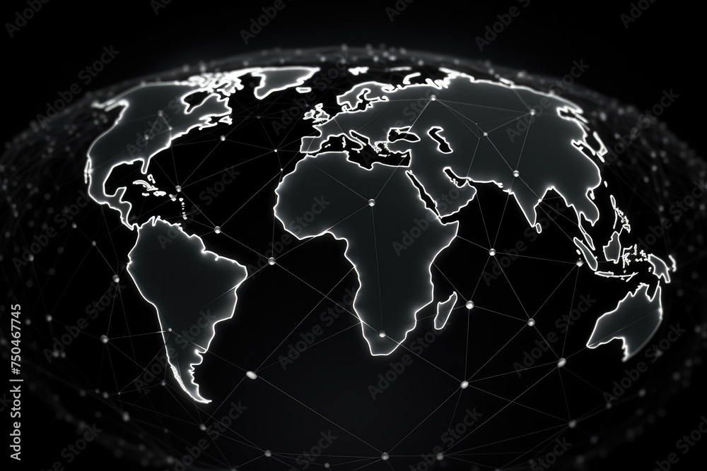 Map of the planet, Internet and technology. Modern science. Abstract ...