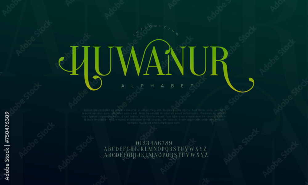 Huwanur premium luxury arabic alphabet letters and numbers. Elegant ...