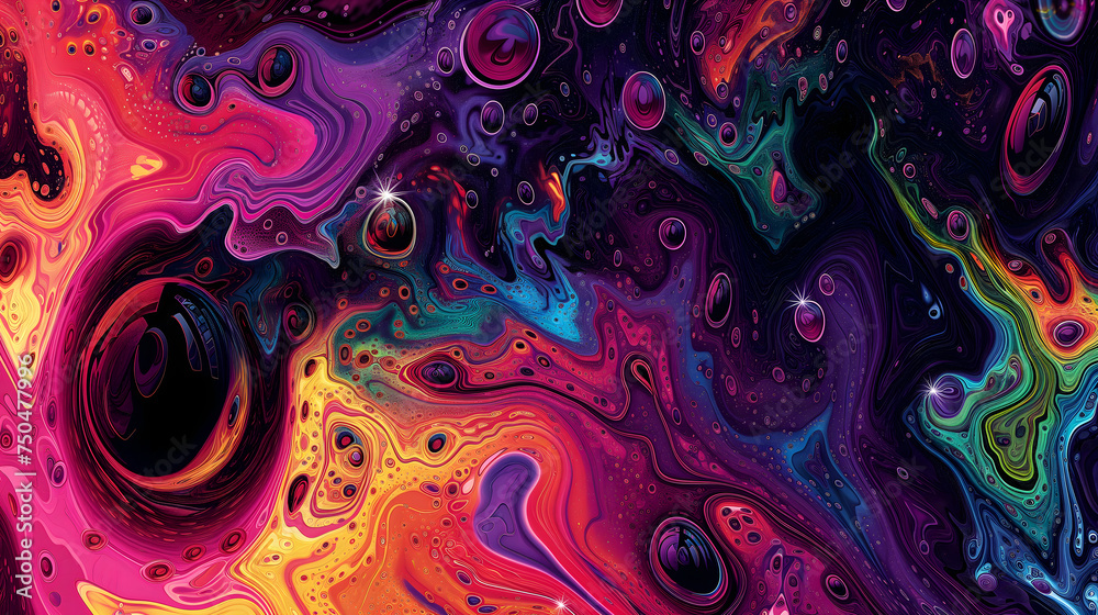 Saturated colorful mad abstract background, random different shapes and ...