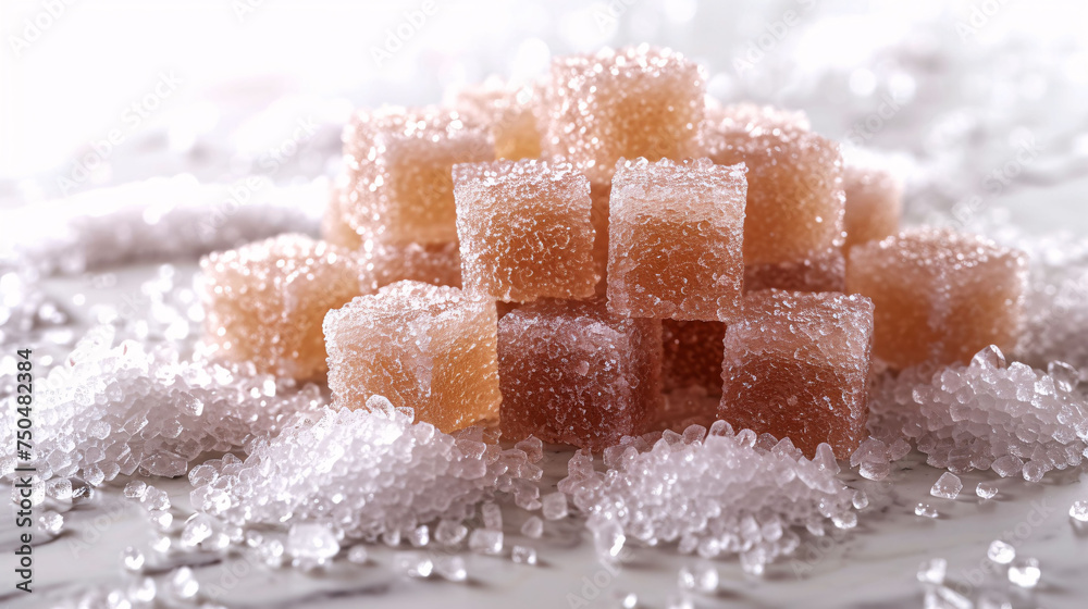 Studio photography of a lump sugar isolated on white background Stock ...