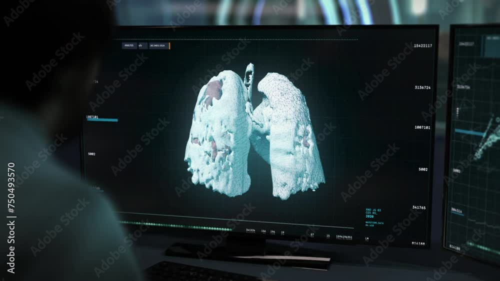 Interface of health monitoring software is shown on the monitor ...
