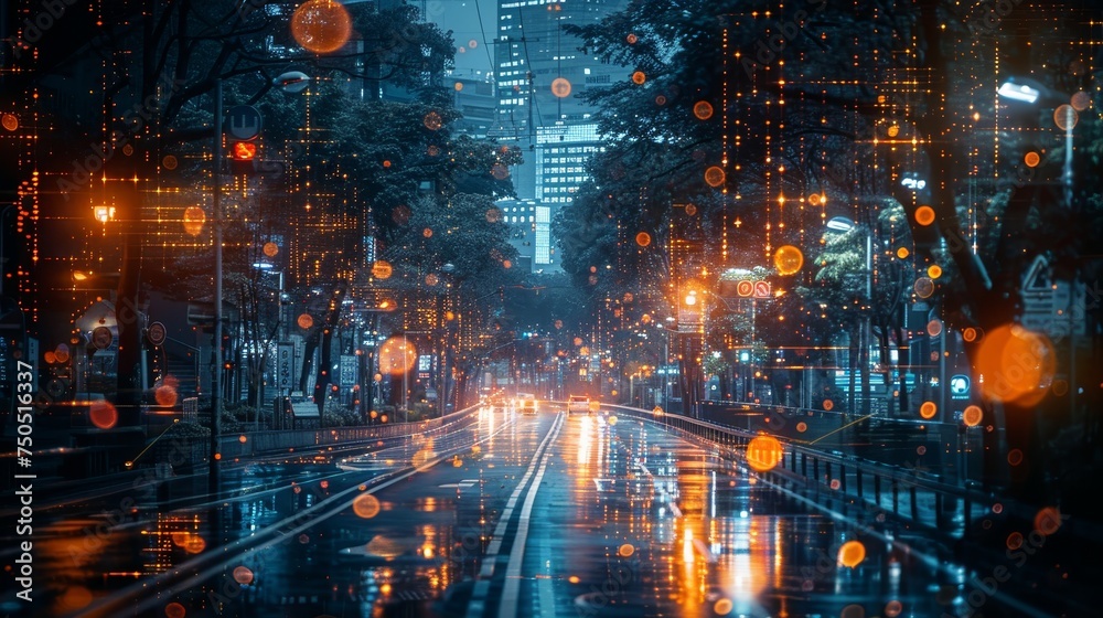 A smart car, internet of things and autonomous self-driving mode. This ...