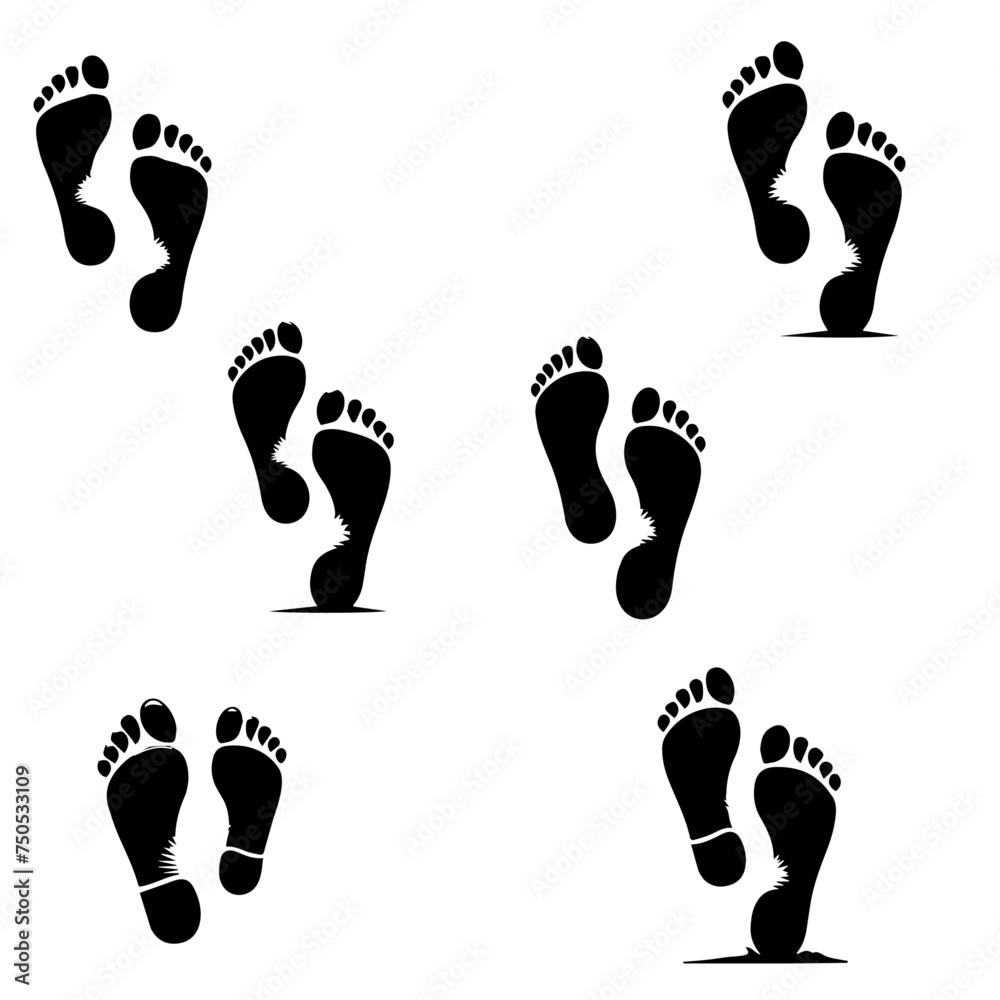 Two footprint / foot print flat icon for apps and websites, Footprint ...