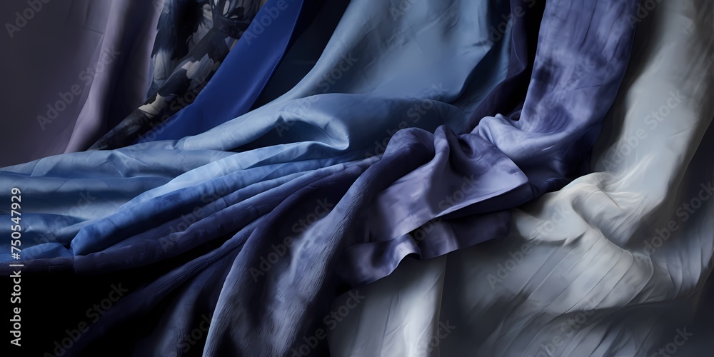 Velvet layers of indigo and periwinkle blending softly, forming a ...