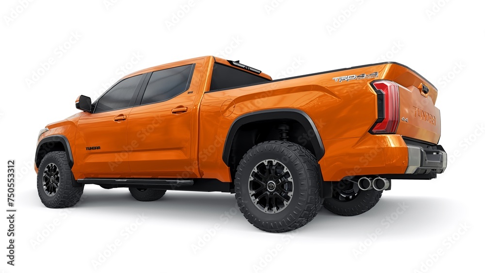 Dallas, USA. February 23, 2024: Toyota Tundra TRD SR5 2022 orange full ...