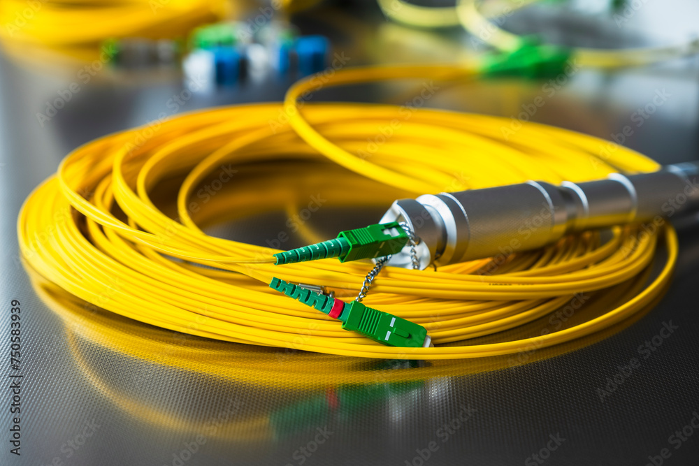 Patch cord with laser tester Checking of fiber optic cables in optical ...