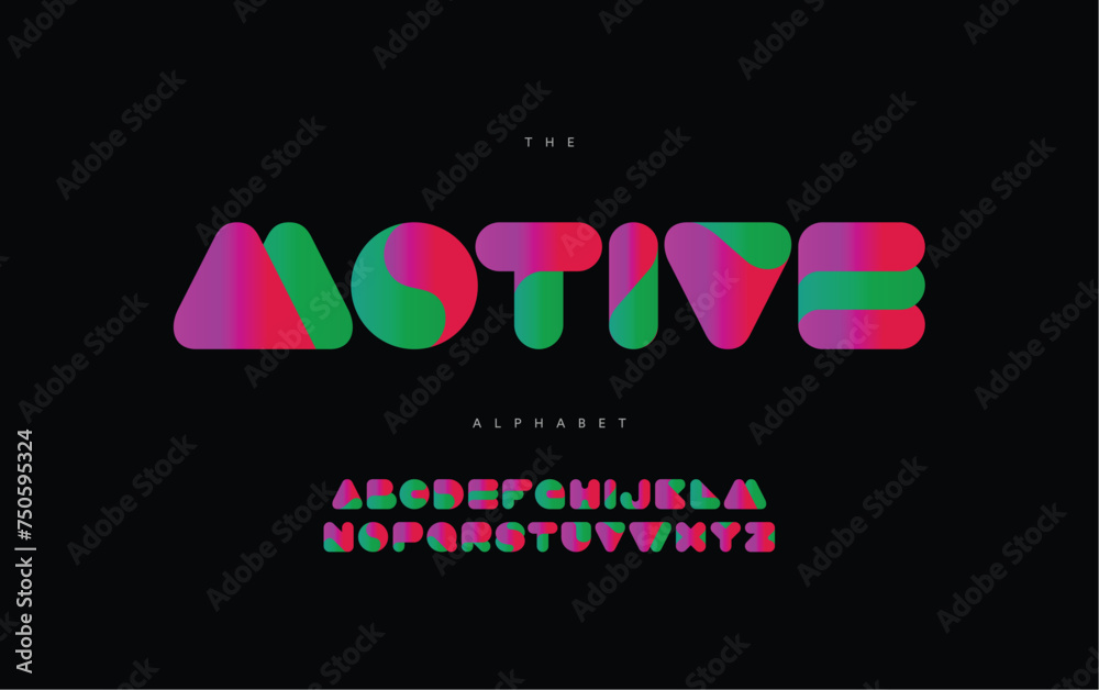 Motive, abstract minimal modern alphabet fonts. typography technology ...