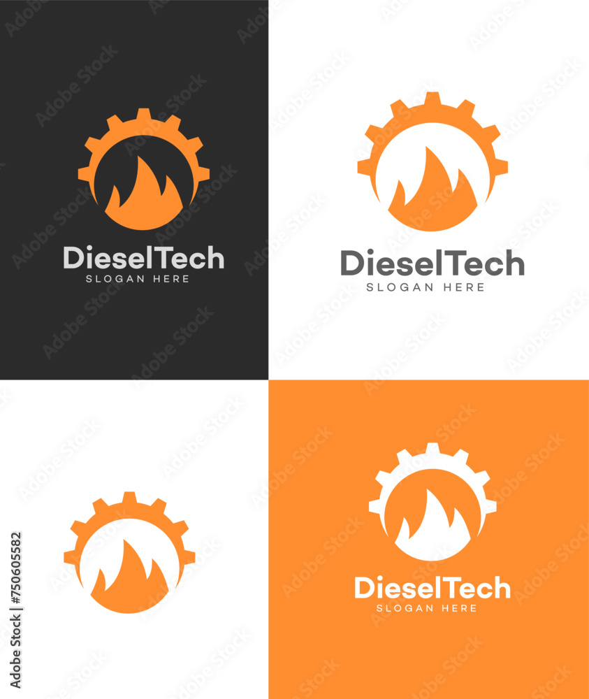 Diesel Tech Logo Icon Brand Identity Sign Symbol Template Stock Vector ...