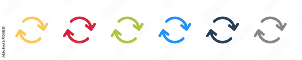 Circle arrow. Round arrow icon set. Reset vector arrows. Repeat sign ...