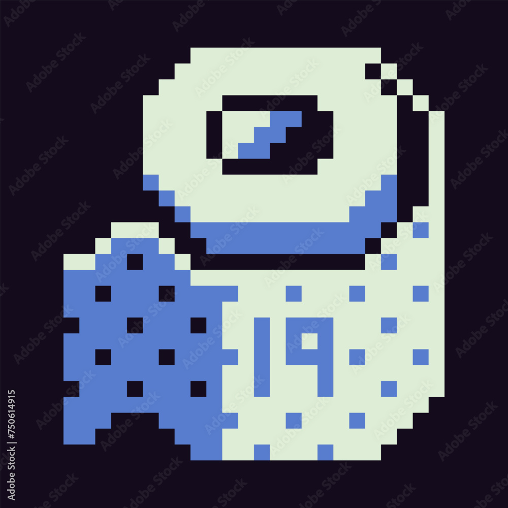 Paper roll pixel art abstract cyberpunk icon. Toilet paper. Design ...