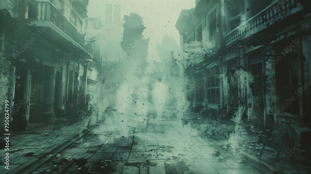 Ghostly Deserted Streets An abstract composition featuring deserted ...