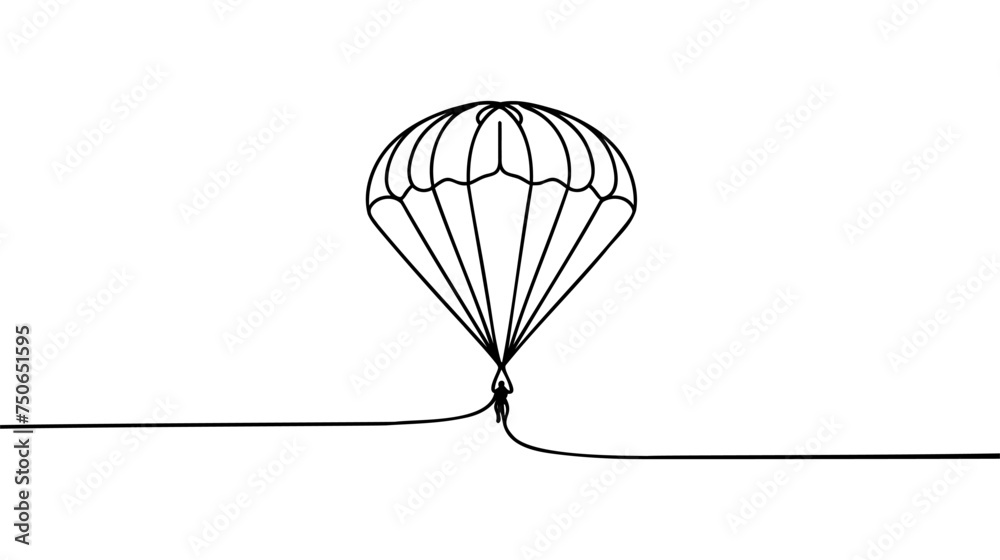 One continuous line drawing of young bravery man flying in the sky ...