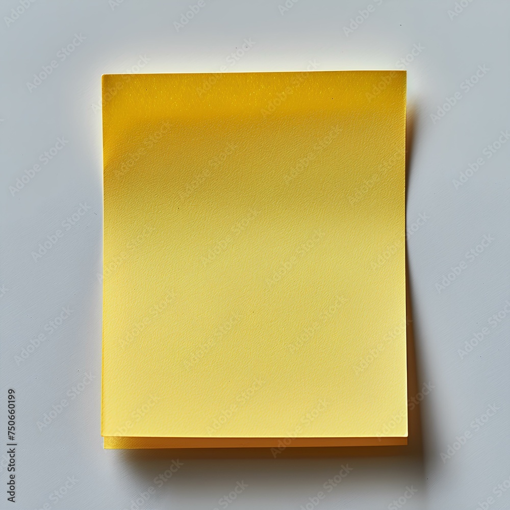 Yellow sticky note on white background with shadow. Yellow post it note ...