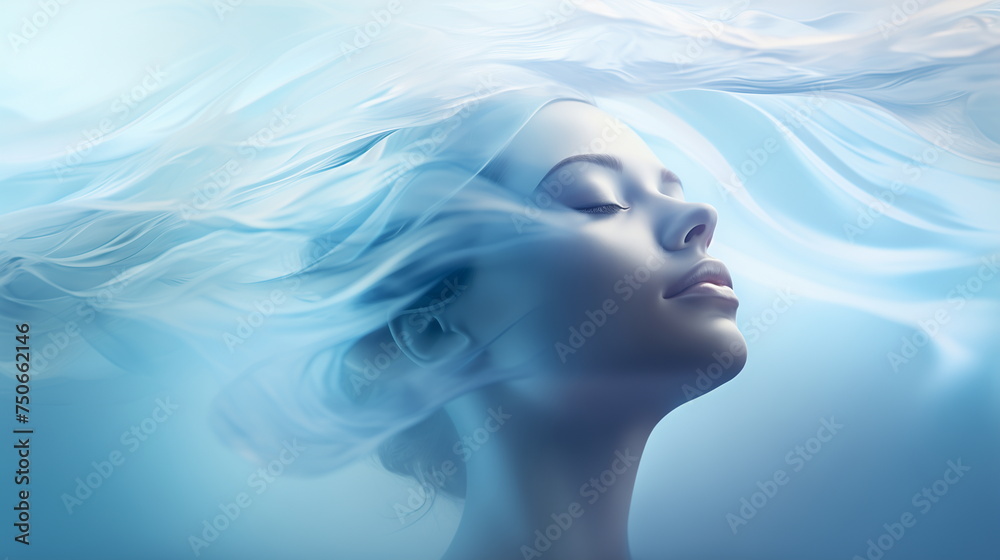 Tranquil State of Mind background. Abstract representation of a ...