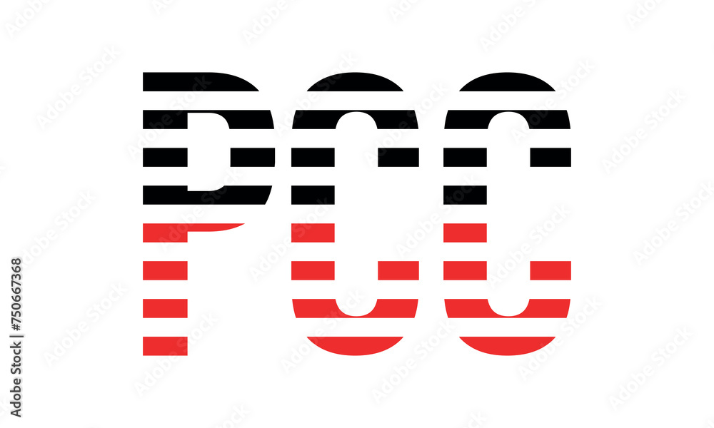 PCC three initial letter iconic line negative space minimal logo design ...