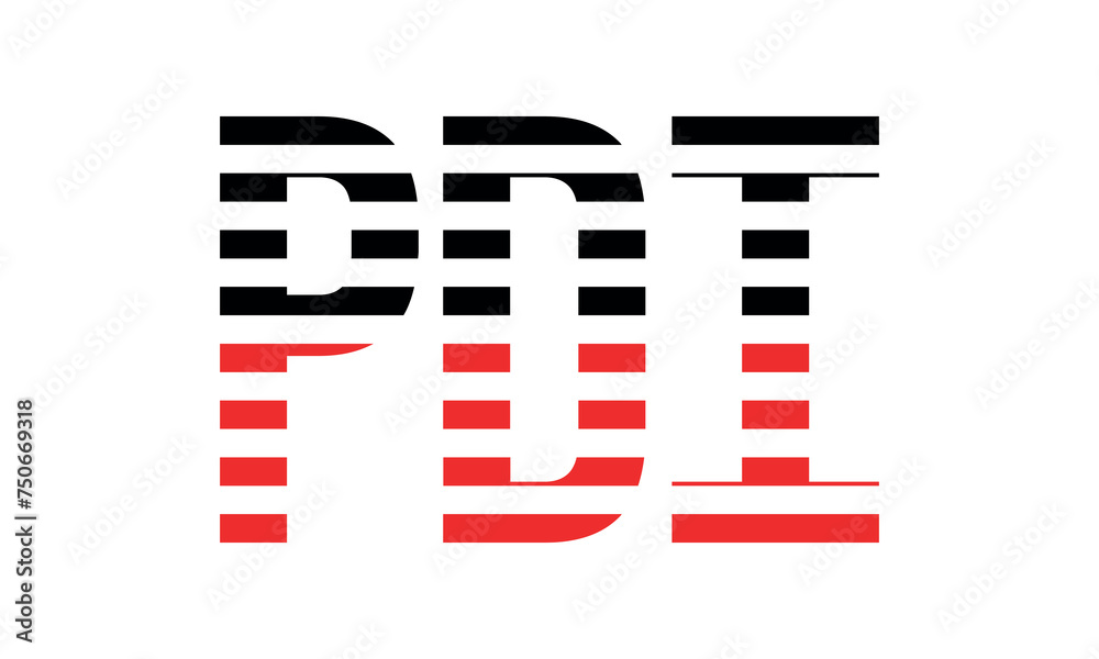 PDI three initial letter iconic line negative space minimal logo design ...