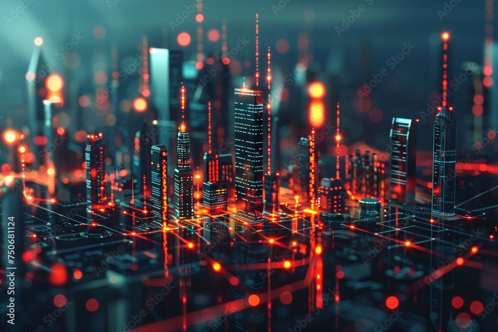 Craft a visually striking 3D animation depicting a futuristic world ...