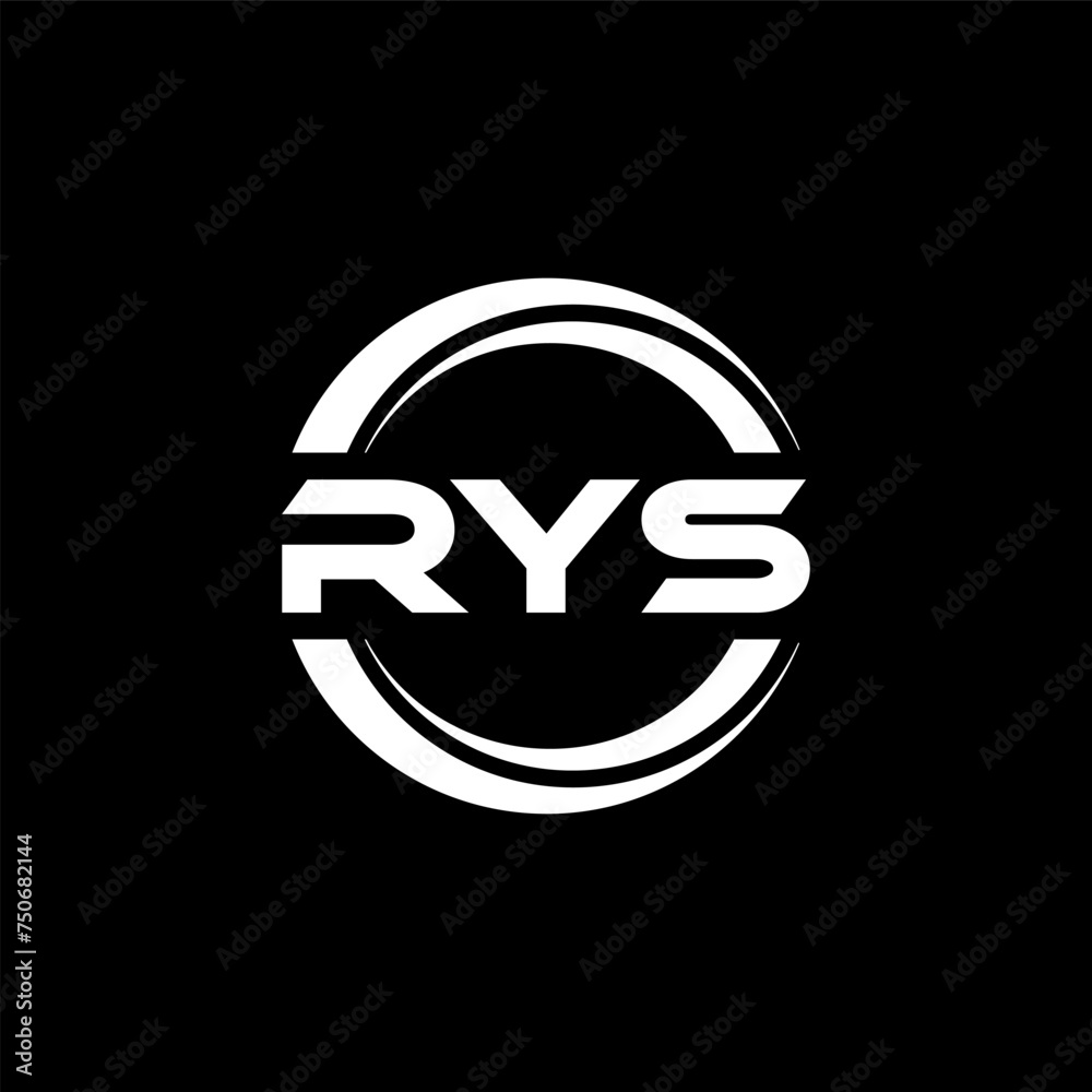 RYS letter logo design with black background in illustrator, vector ...