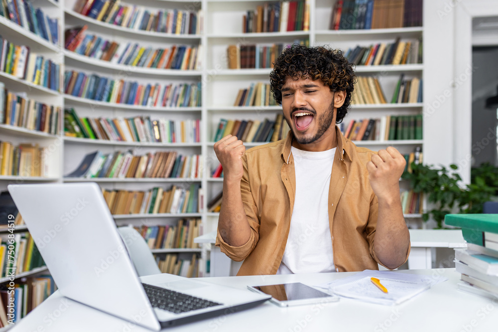 Joyful moment captured as a young professional exults in success at ...