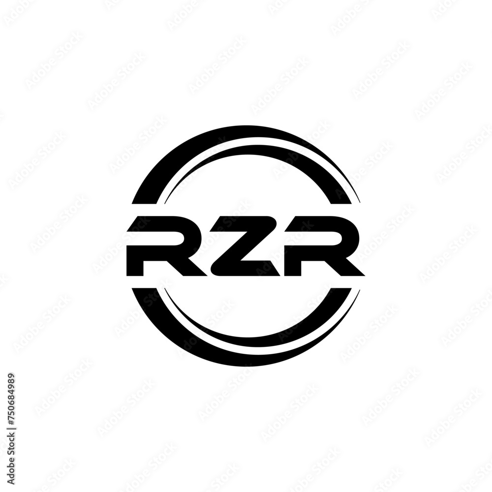 RZR letter logo design with white background in illustrator, vector ...
