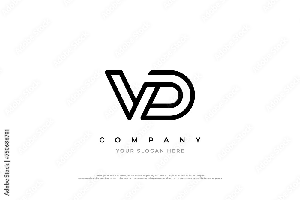 Initial Letter VD Logo Design Stock Vector | Adobe Stock