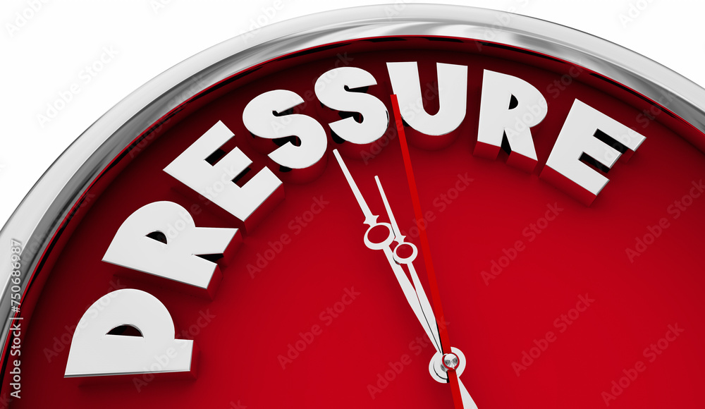 Pressure Mounting Clock Time Urgency Stress Strain Word 3d Illustration ...