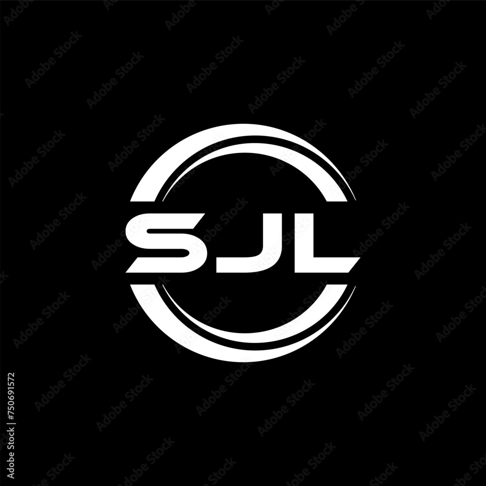 SJL letter logo design with black background in illustrator, vector ...