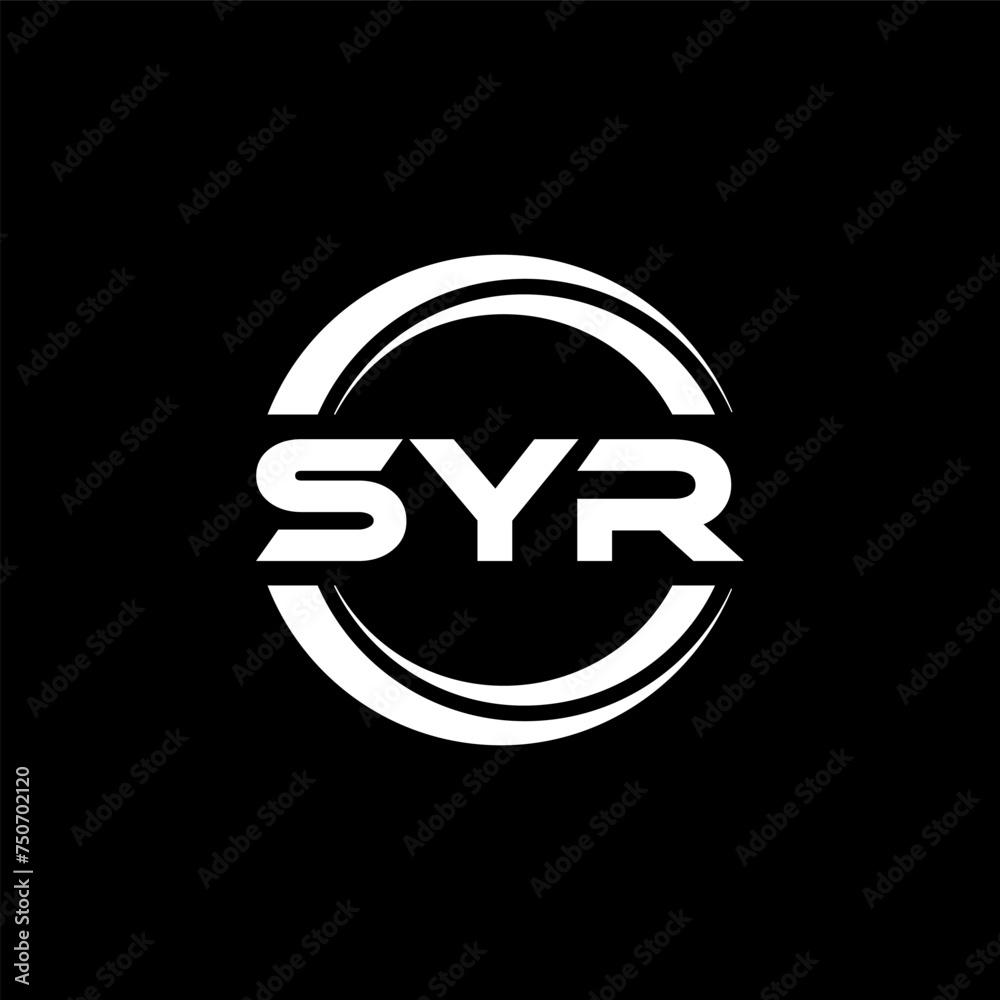 Vecteur Stock SYR letter logo design with black background in ...
