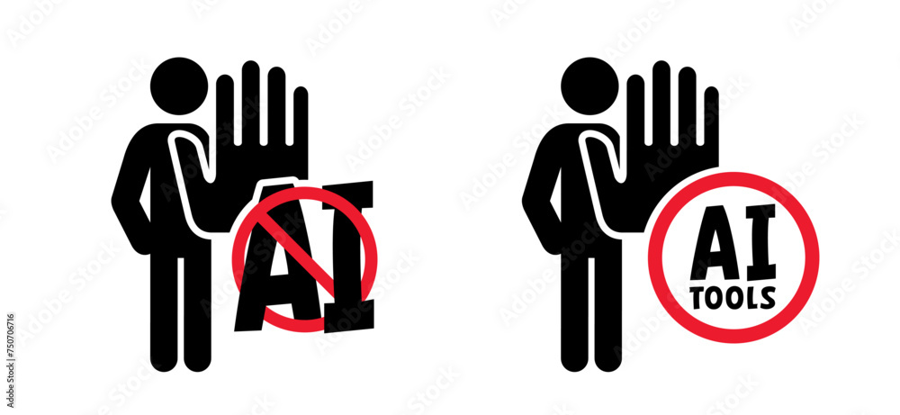Stop, no AI text, image generator. Forbidden, artificial intelligence ...