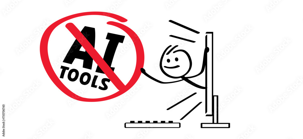 Stop, no AI text, image generator. Forbidden, artificial intelligence ...