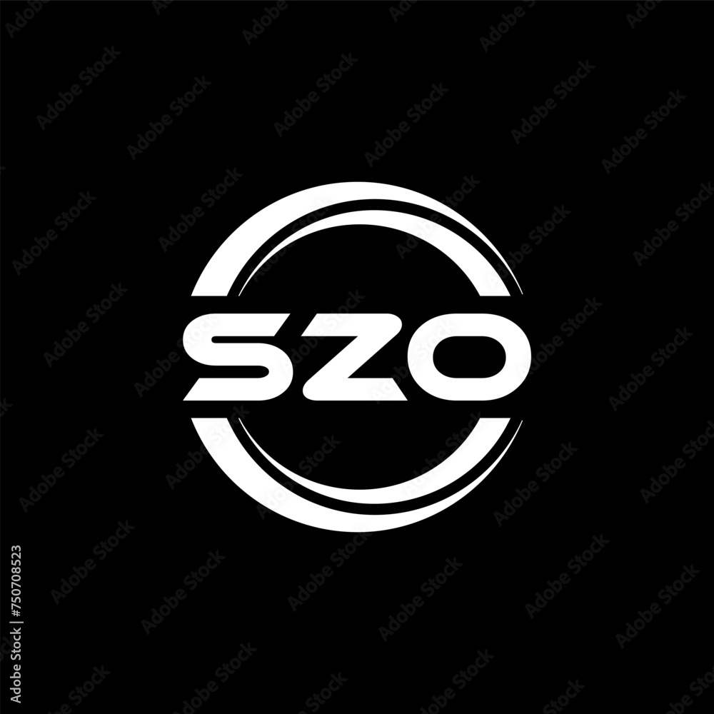 SZO letter logo design with black background in illustrator, vector ...