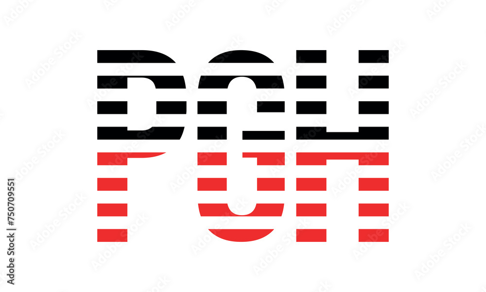 PGH three initial letter iconic line negative space minimal logo design ...