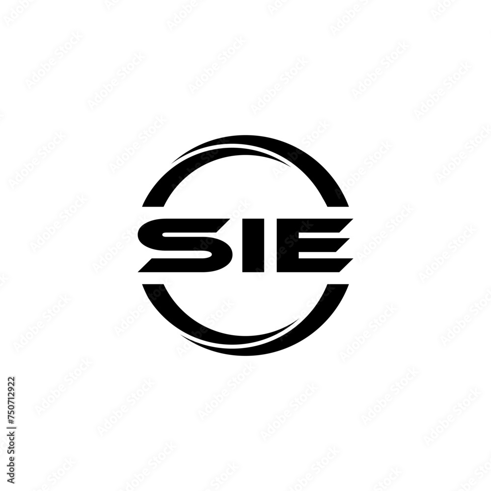 SIE letter logo design with white background in illustrator, cube logo ...