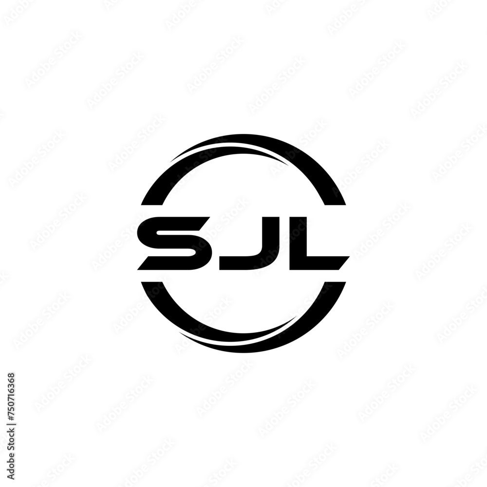 SJL letter logo design with white background in illustrator, cube logo ...